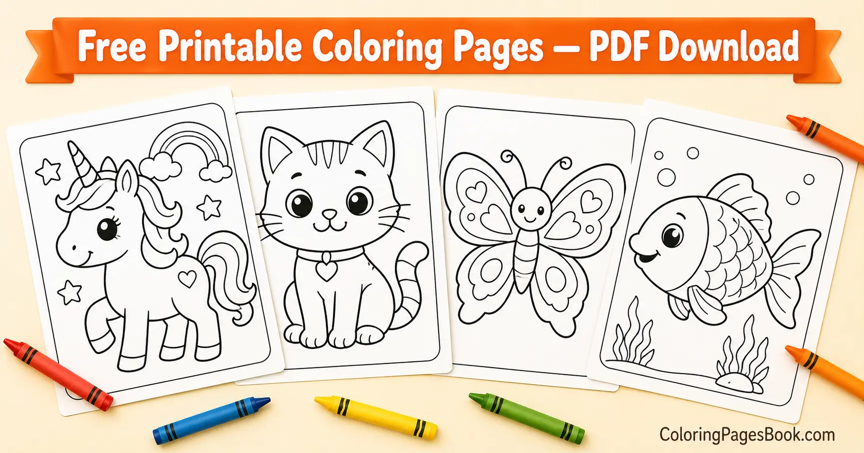 Free Coloring Pages PDF for Kids | ColoringPagesBook